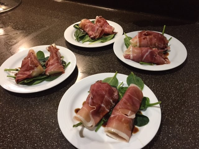 Recipe for melon wrapped in parma ham with a sherry balsamic reduction