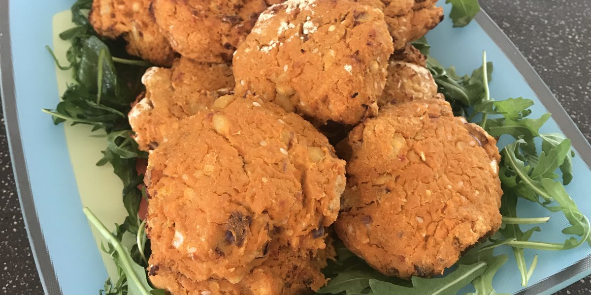 a recipe for healthy spicy chickpea and butterbean patties