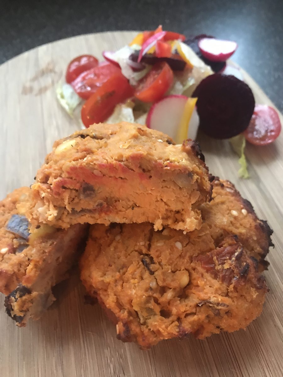 a recipe for healthy spicy chickpea and butterbean patties